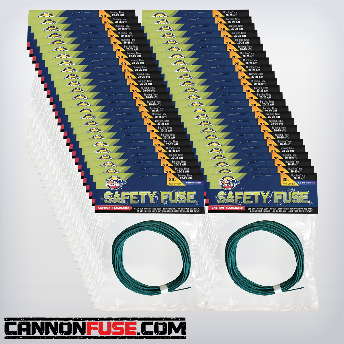 CannonFuse.com > Wholesale > Case of 3MM (20-25 sec/ft) Safety Fuse